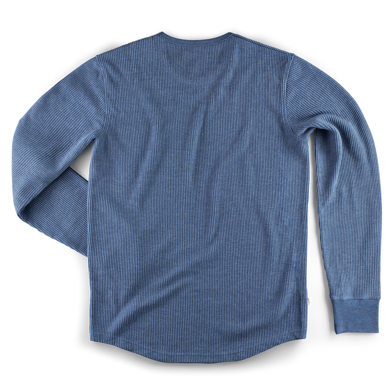 &SONS Glen Pocket Waffle Crew Sky Blue Marl