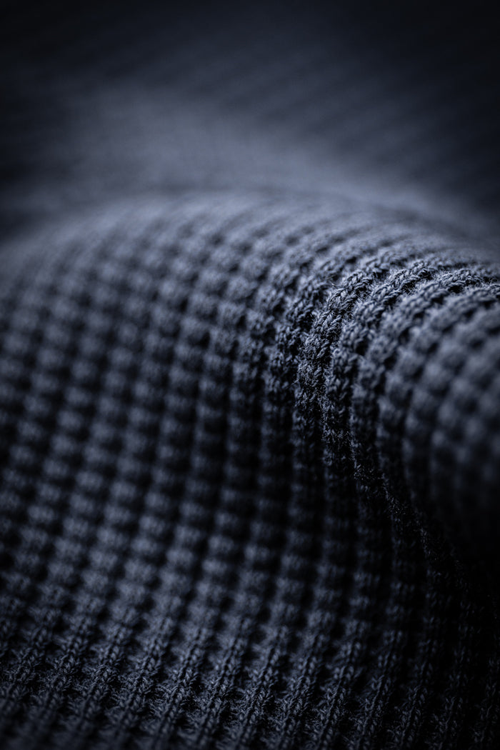 &SONS Base Waffle Crew Neck Navy