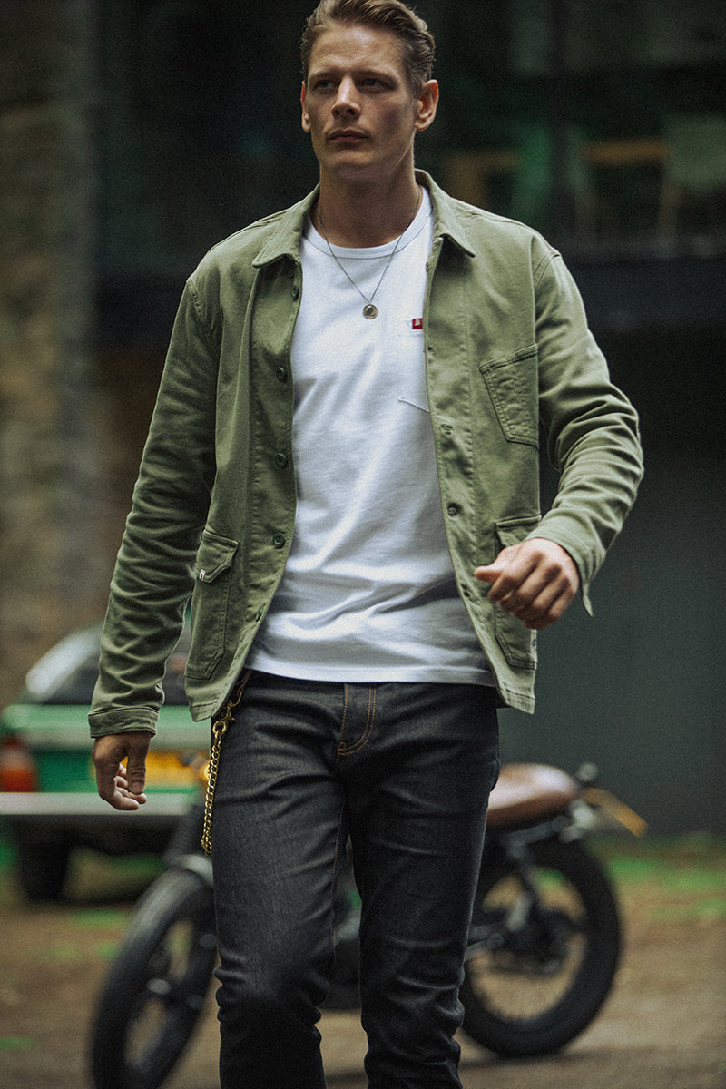 &SONS Carver Jacket | Versatile Heavy Cotton Army Green Jacket