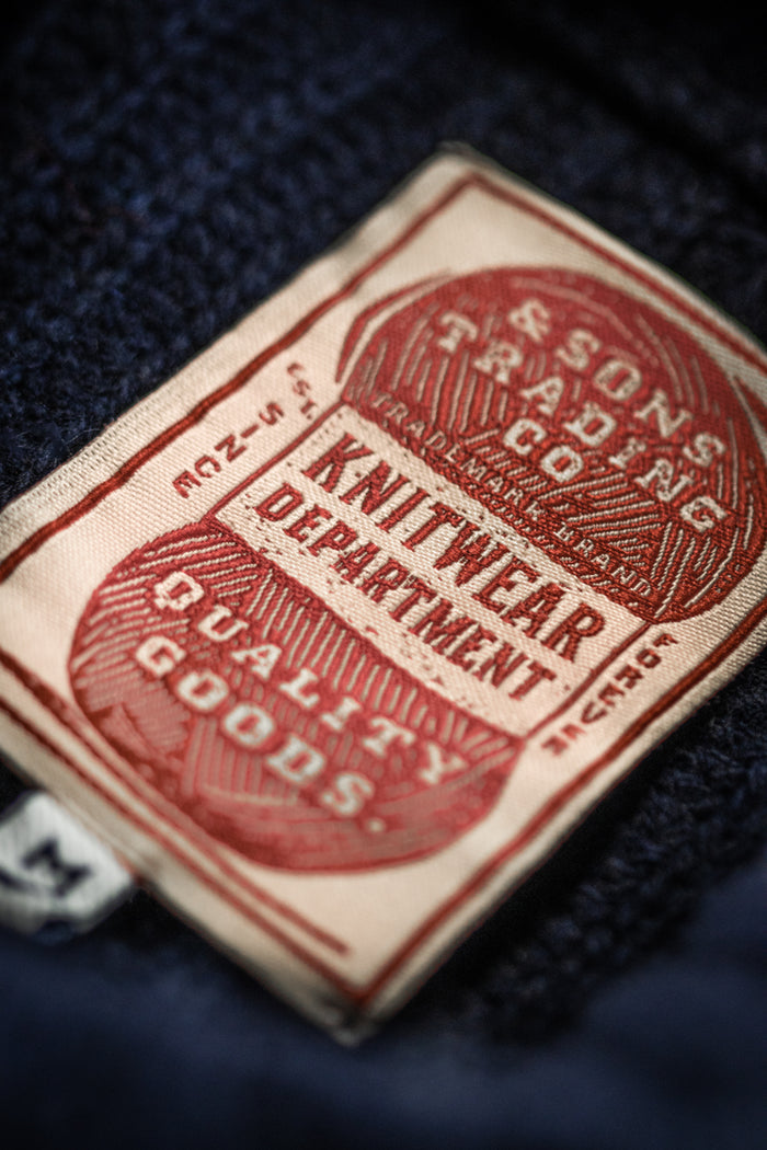 &SONS Port Shawl Collar Jumper Navy