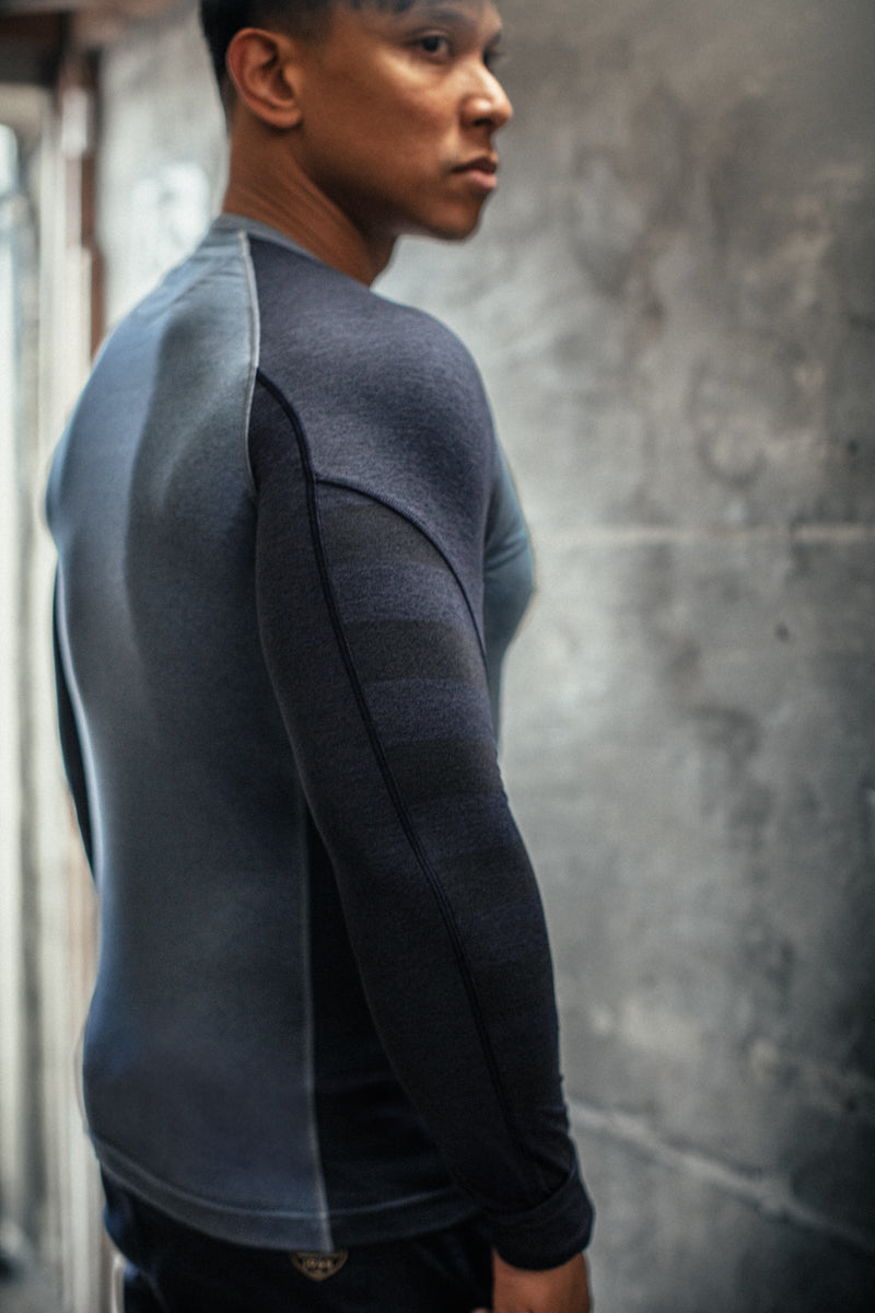 &SONS Basic Training Long Sleeve Tee Navy Marl